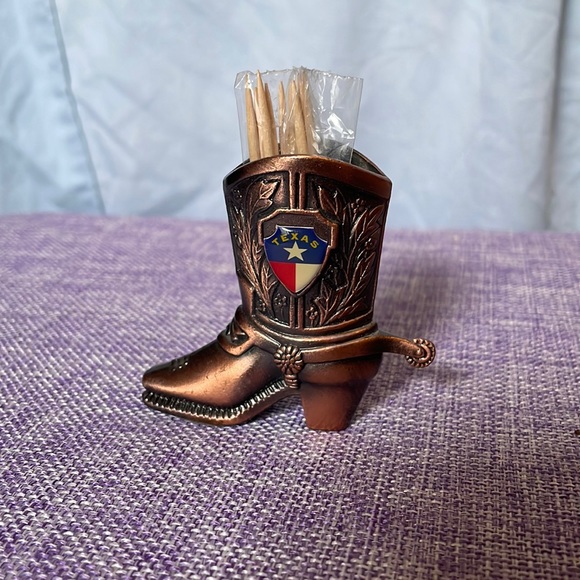 Accents | Texas Metal Cowboy Boot Toothpick Holder | Poshmark